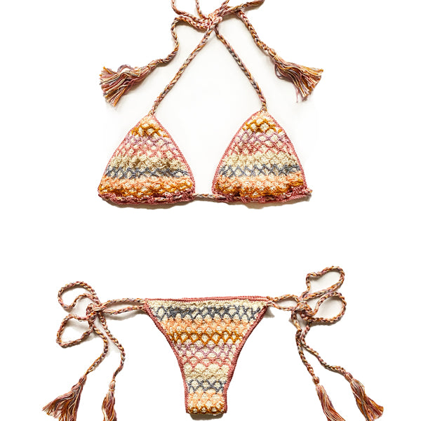 Crochet Dusk Rainbow Mesh Bikini Bottom - annakosturova